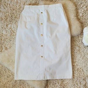 Basler | Skirts | Vintage Basler White Pencil Skirt Button Front | Poshmark